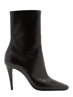 Saint Laurent Capucine Leather Ankle Boots - Black