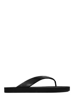 NEOUS Spazzolato Leather Thong Sandals - Black