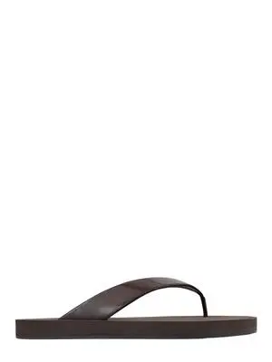 NEOUS Spazzolato Leather Thong Sandals - Brown