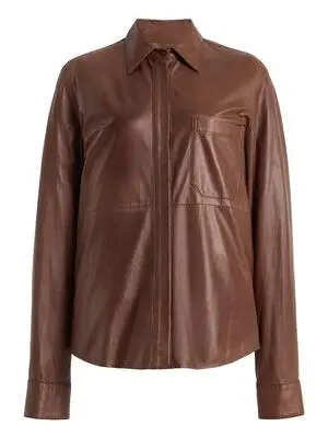 TWP Leather Shirt - Brown