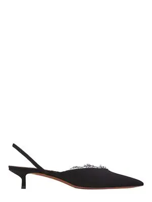 NEOUS Irena Silk Slingback With Lace Trim - Black