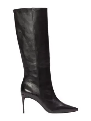 BLACK SUEDE STUDIO Kath Knee High Pointed Toe Stiletto Heel Boots - Black