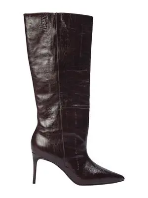 BLACK SUEDE STUDIO Kath Knee High Pointed Toe Stiletto Heel Boots - Brown