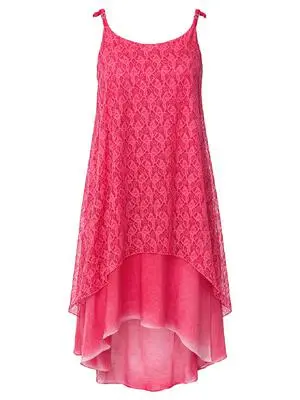 CONQUISTA Conquista Lace High-Low Dress With Adjustable Straps