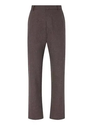Sunspel Straight-leg Wool And Silk-blend Donegal Tweed Trousers - Brown