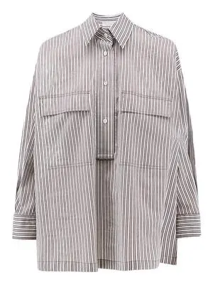 BRUNELLO CUCINELLI Brunello Cucinelli Striped Cotton And Silk Blend Shirt
