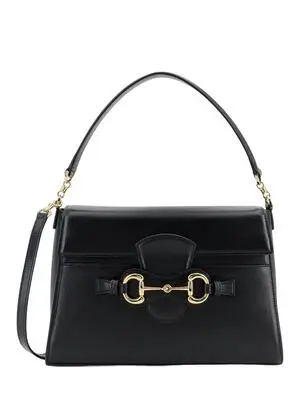 Gucci Horsebit Duomo Leather Handbag - Black