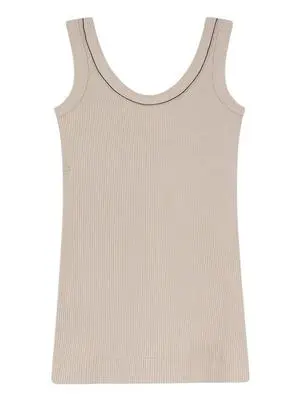 BRUNELLO CUCINELLI Brunello Cucinelli Stretch Cotton Ribbed Tank Top