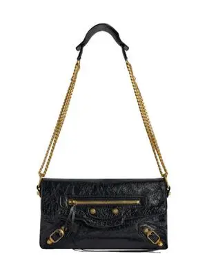 Balenciaga Le City Clutch With Chain - Black