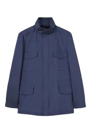 Loro Piana Traveller High-neck Jacket - Navy Blue