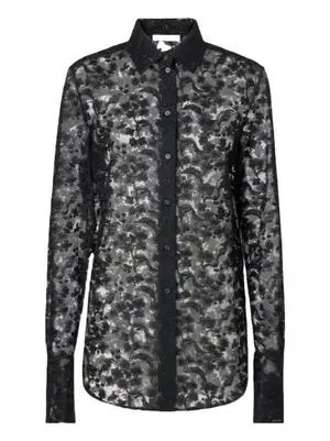 Fendi Fendi Ivory Peonia Lace Shirt Black