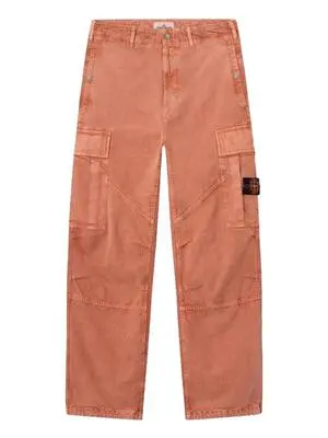 Stone Island Loose-fit Cargo Trousers With Drawstring Cuffs - Brick Red