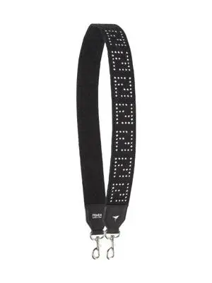 Fendi Fabric Shoulder Strap With Ff Motif And Micro-diamond Lenses - Black