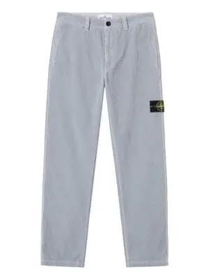 Stone Island Regular-fit Chino Trousers With Contrast Pocket - Ash Grey