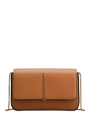 TOD'S Tod's Mini Flap Bag With Metal Bar Hardware Brown