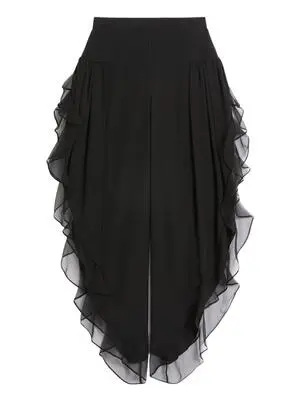Valentino Garavani Ruffled Trim Ballon Trousers - Black