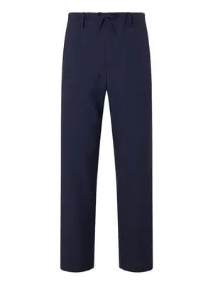 Dries Van Noten Dries Van Noten Straight-Leg Drawstring Trousers Blue