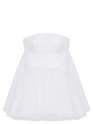Givenchy Lace Bustier Dress With Cape Detail - White