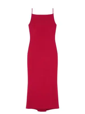 Givenchy Sliced Midi Dress In Crepe Cady - Red