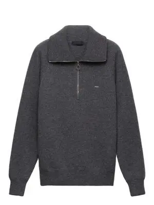 Prada PRADA Half-Zip Polo Slate Ash