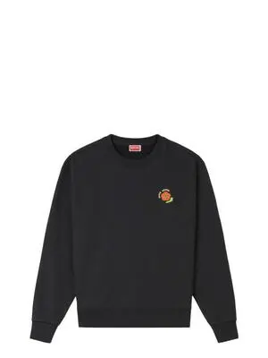 Kenzo Embroidered Floral Monogram Crewneck Sweatshirt - Black