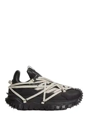 Moncler Trailgrip Megalace Leather Sneakers - Black