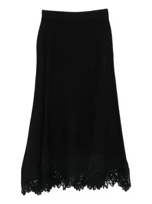Zimmermann Lace Trim Midi Skirt - Black