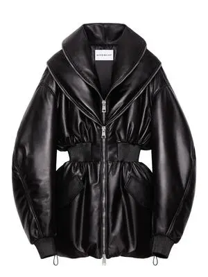 Givenchy Leather Shawl Collar Bomber Jacket - Black