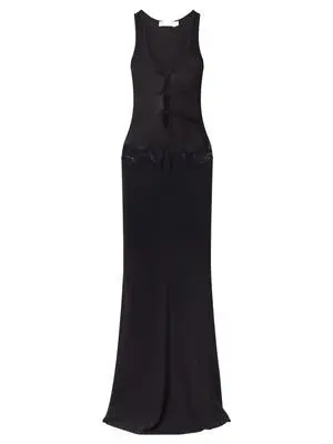 Christopher Esber Cut-out Ribbed Lace-trimmed Jersey Midi Dress - Black