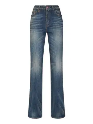 Amiri Monogram Charm Whiskered Straight-leg Jeans - Electric Fade