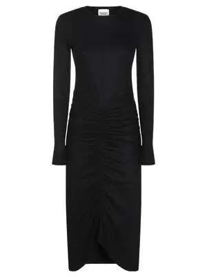 Isabel Marant Étoile Long Sleeve Ruched Dress - Black
