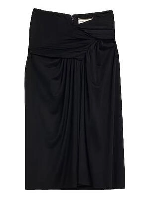 Saint Laurent Draped Jersey Skirt - Black