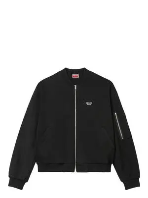 Kenzo Embroidered Logo Zip-up Bomber Jacket - Black