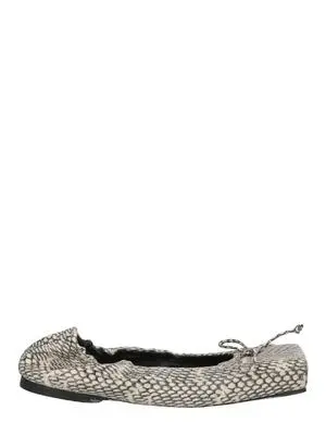 Jacquemus Snakeskin-print Ballet Flats - Nude