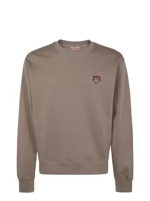 Kenzo Logo Patch Crewneck Sweatshirt - Gray