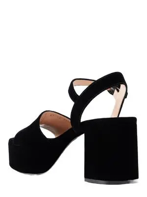 GIANVITO ROSSI Gianvito Rossi Velvet Platform Sandals With Block Heel Black