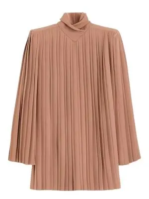 Valentino Garavani High-neck Pleated Tunic Top - Pink