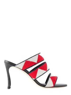 Manolo Blahnik Geometric Print High Heel Sandals - Multicolor