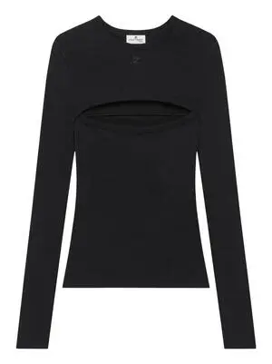 COURREGES Long Sleeve Cut Out T-shirt - Black