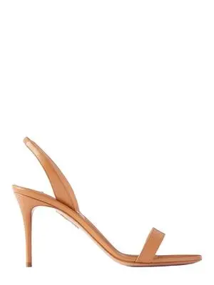 AQUAZZURA Aquazzura Leather Slingback Sandals Nude