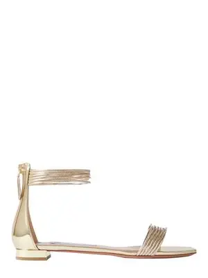 AQUAZZURA Metallic Leather Sandals - No