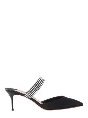 AQUAZZURA Crystal-embellished Satin Mules - No