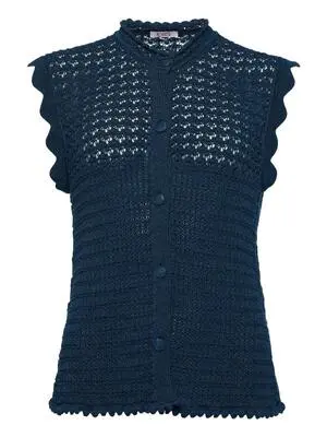 ERES High-neck Lace Top - Blue