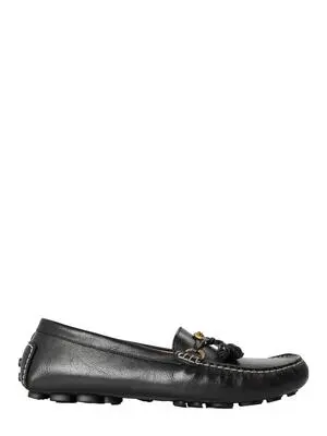 Versace Versace Leather Loafer Moccasins With Tassel Detail Black