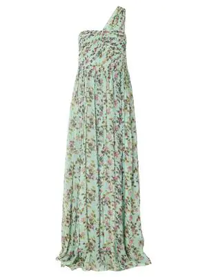 Ulla Johnson Ulla Johnson Aureline One-Shoulder Silk Maxi Dress Green