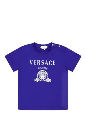Versace Crewneck Short Sleeve Tee - Blue
