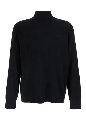 Calvin Klein Merino Mock Neck Sweater - Black
