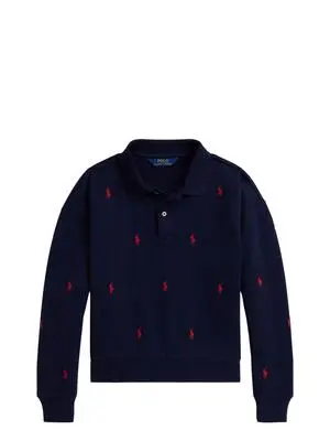 Polo Ralph Lauren Embroidered Logo Collared Sweatshirt - Black