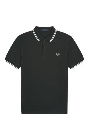 Fred Perry Short Sleeve Twin Tipped Polo Shirt - Black