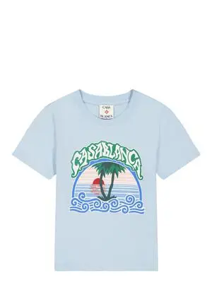 Casablanca Crewneck Short Sleeve Tee - Blue
